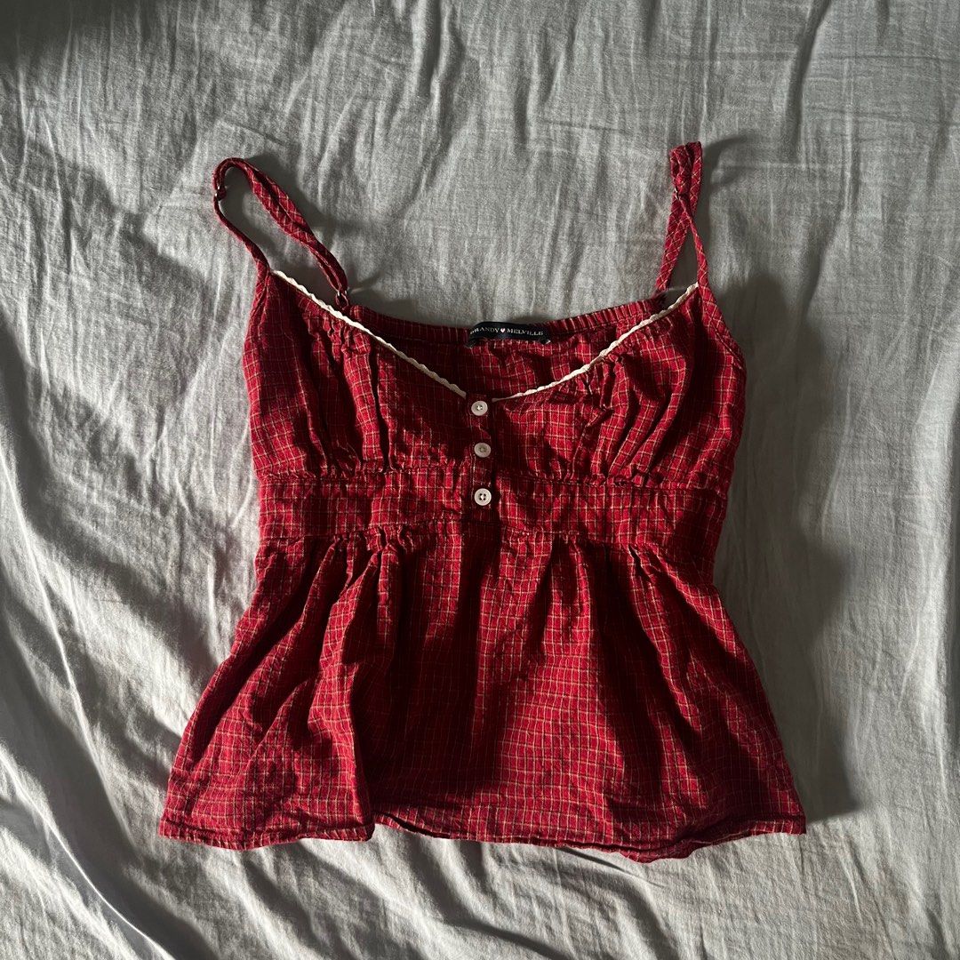 brandy melville red tiffany tank, Women's Fashion, Tops, Blouses on ...