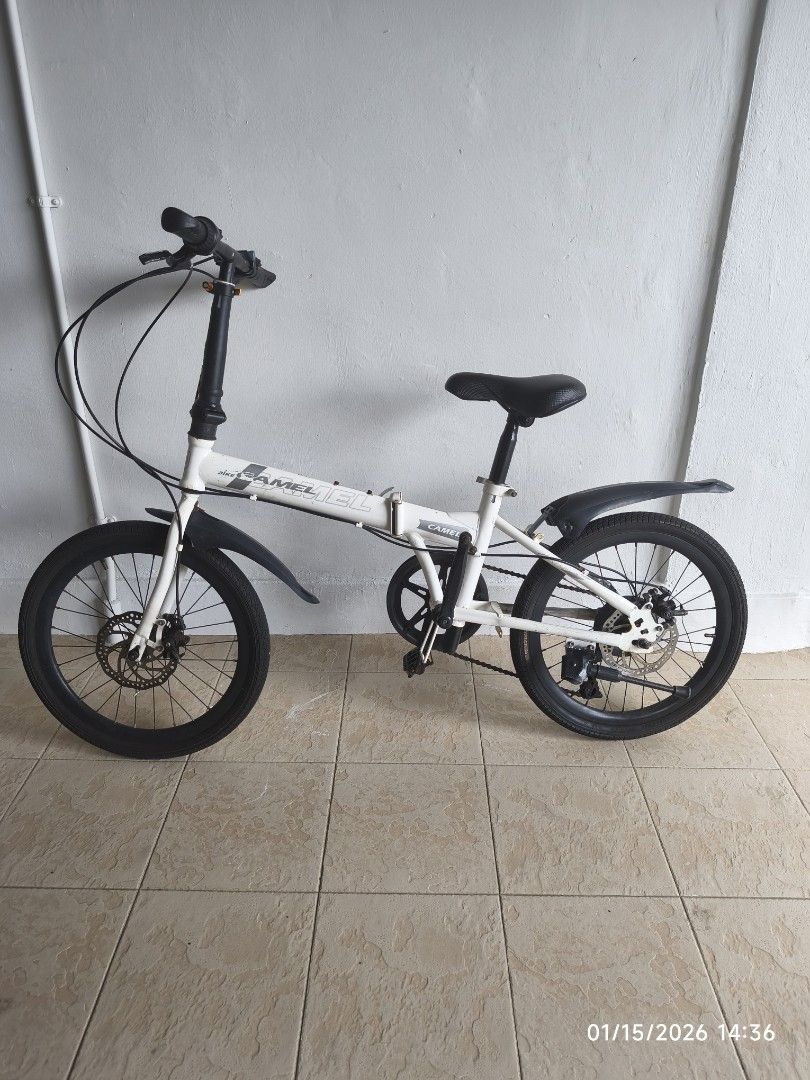 Camel Folding Bike - White, Sports Equipment, Bicycles & Parts, Bicycles on Carousell