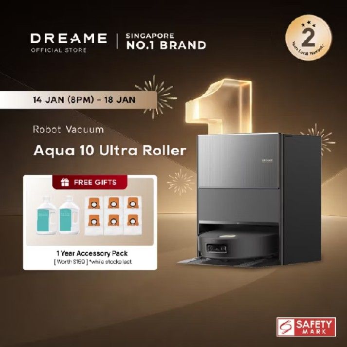Dreame Aqua 10 Ultra Roller Robot Vacuum, TV & Home Appliances, Vacuum ...