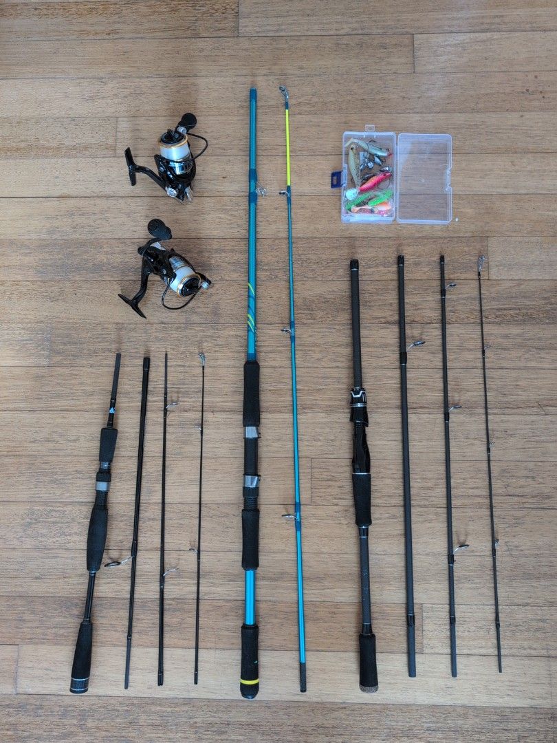 Fishing Rods, Reels, and Tackle Box - Complete Set, Sports Equipment ...