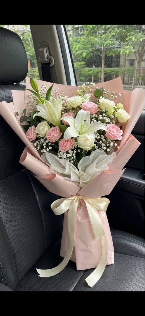 Fresh Lily and Roses Bouquet, Hobbies & Toys, Flowers & Bouquets on ...