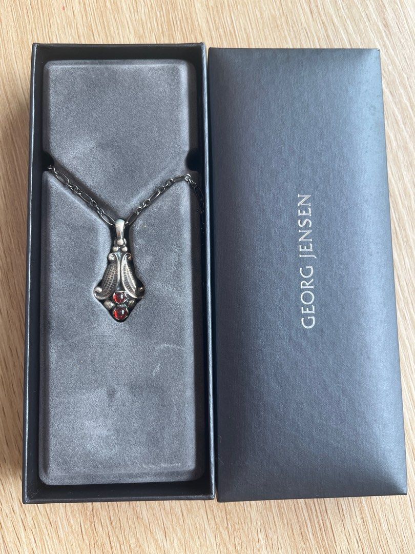 Georg Jensen Heritage 1994 Necklace with Garnet Stones, Women's Fashion ...