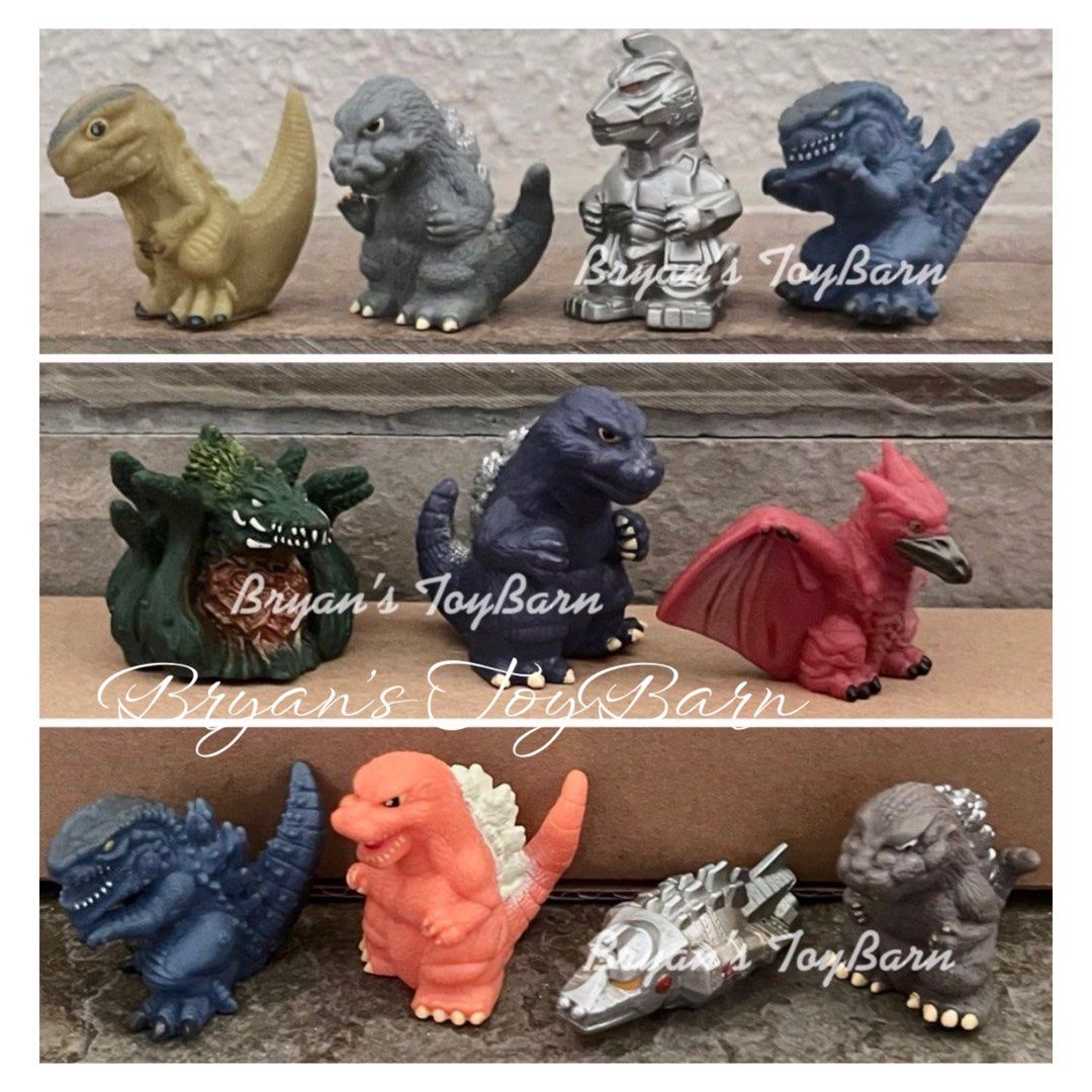 Godzilla Sofubi Vinyl Finger Puppets Gashapon By Toho & Bandai 1998 ...