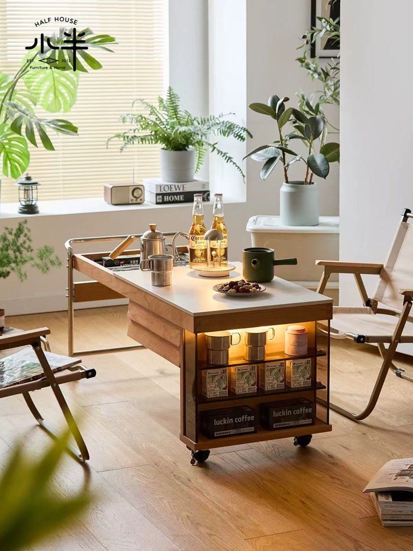 Half House Wooden Serving Cart with Wheels, Furniture & Home Living ...