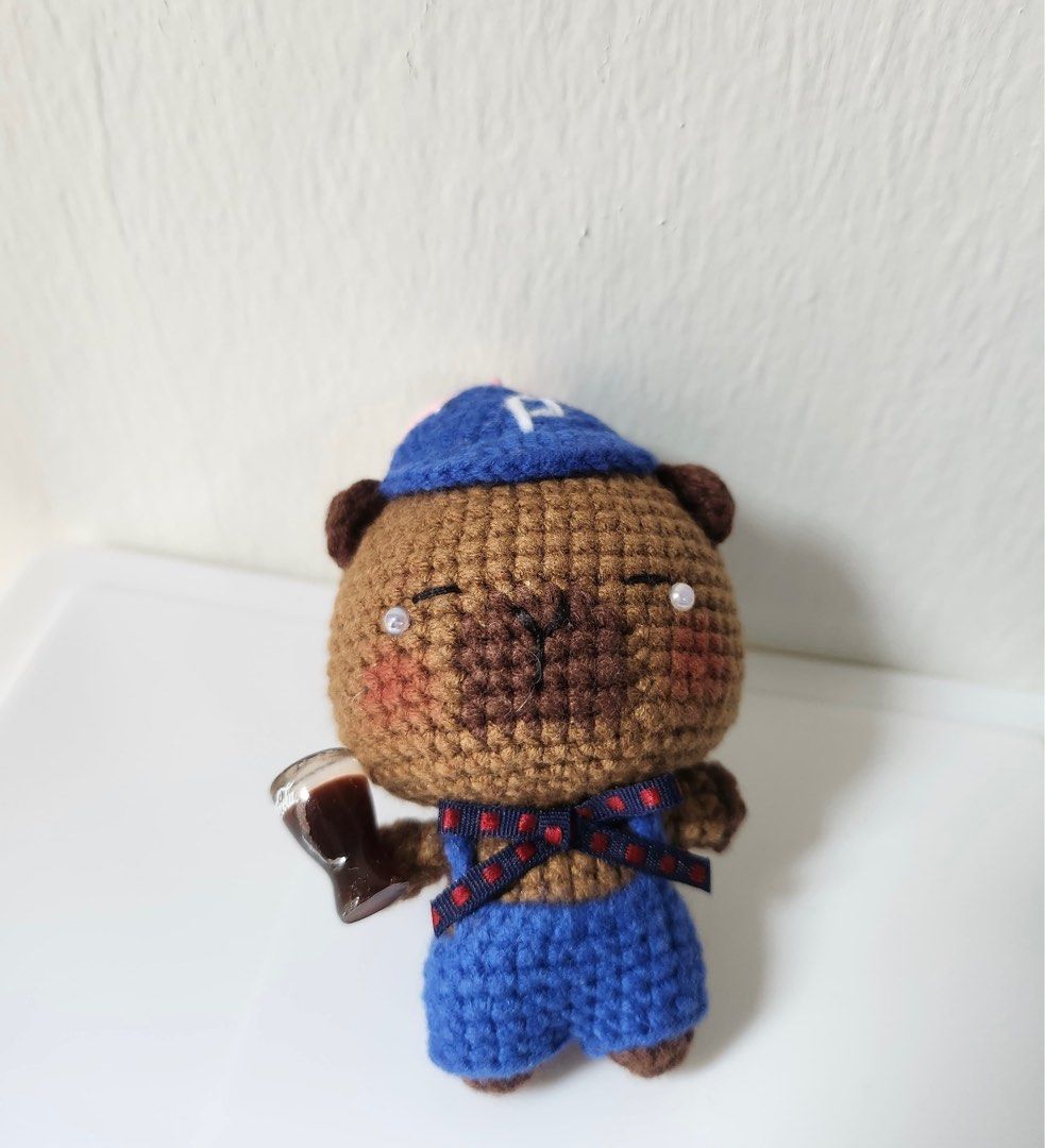 Handmade Crochet Capy with Coke bag charm, Hobbies & Toys, Stationery ...