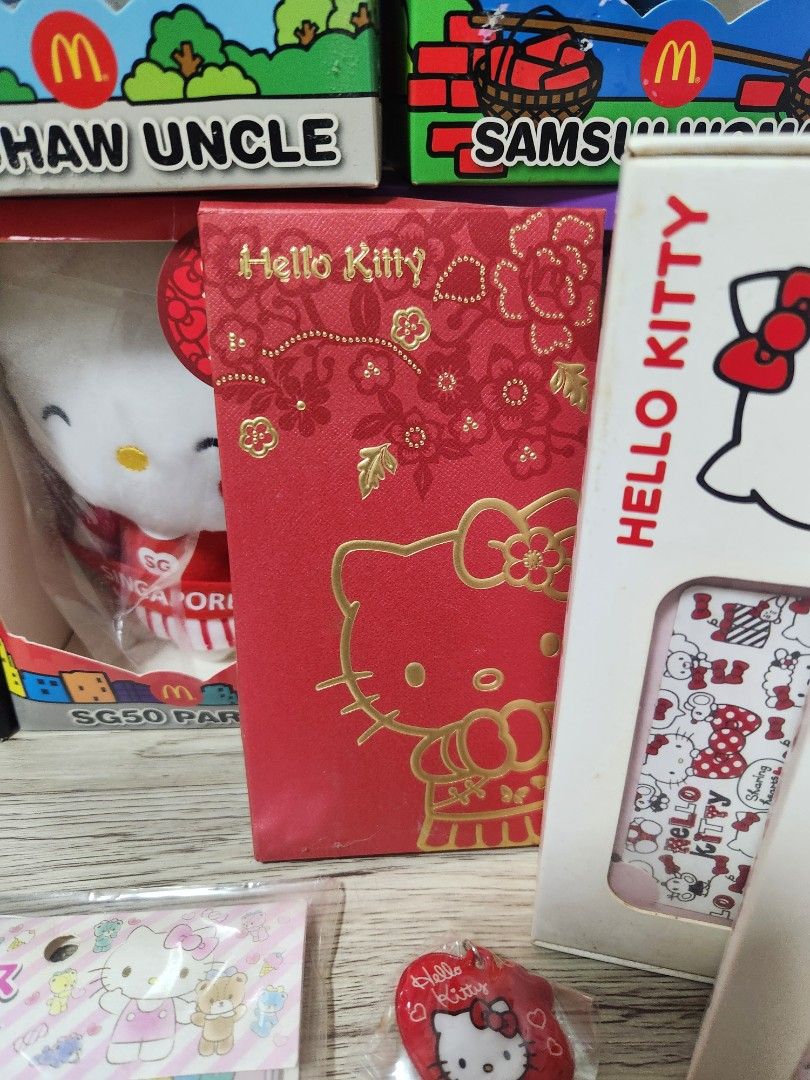 Hello Kitty mcdonald's soft toy , mask, health book cover, ez-link, red ...