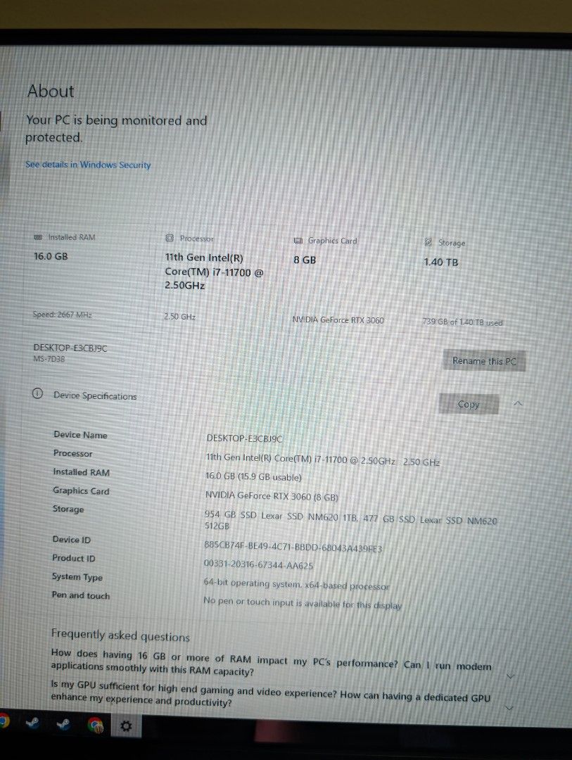 i7-11th gen, RTX 3060 Gaming PC, Computers & Tech, Desktops on Carousell