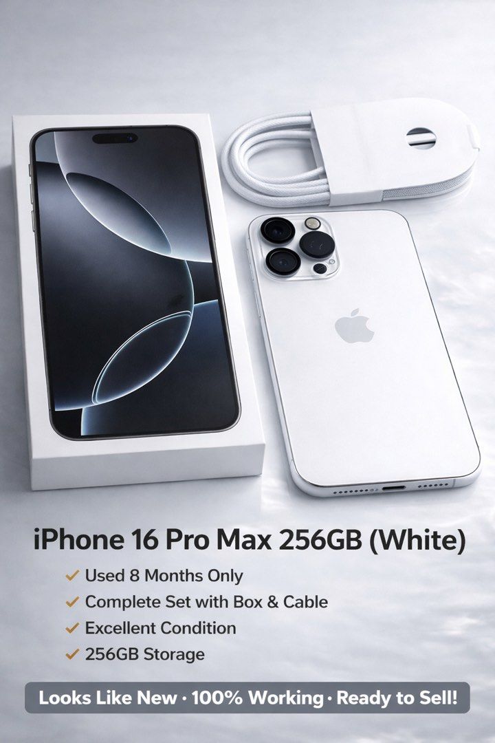 iPhone 16 Pro Max 256GB White Titanium, Mobile Phones & Gadgets, Mobile ...