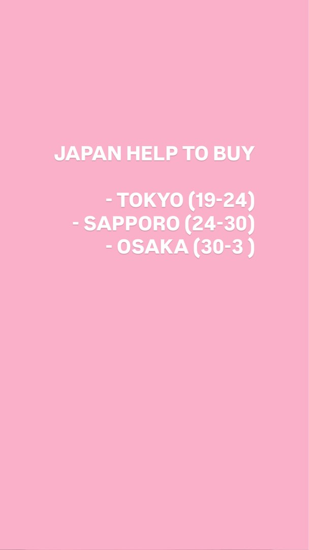 JAPAN HTB - TOKYO SAPPORO OSAKA spree, Announcements on Carousell