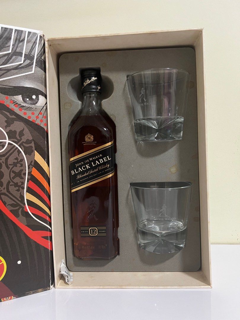 Johnnie Walker Black Label 12 Year Old Limited Edition Set, Food ...