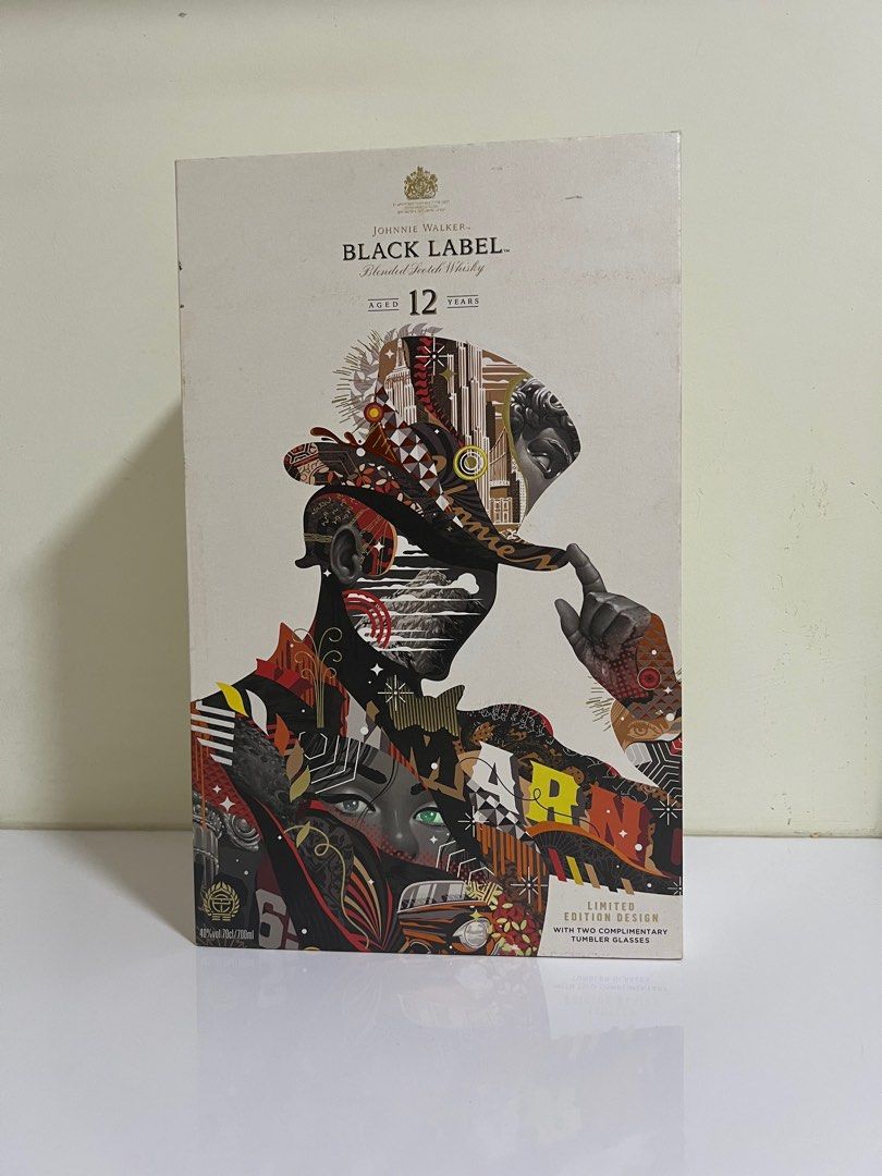 Johnnie Walker Black Label 12 Year Old Limited Edition Set, Food ...