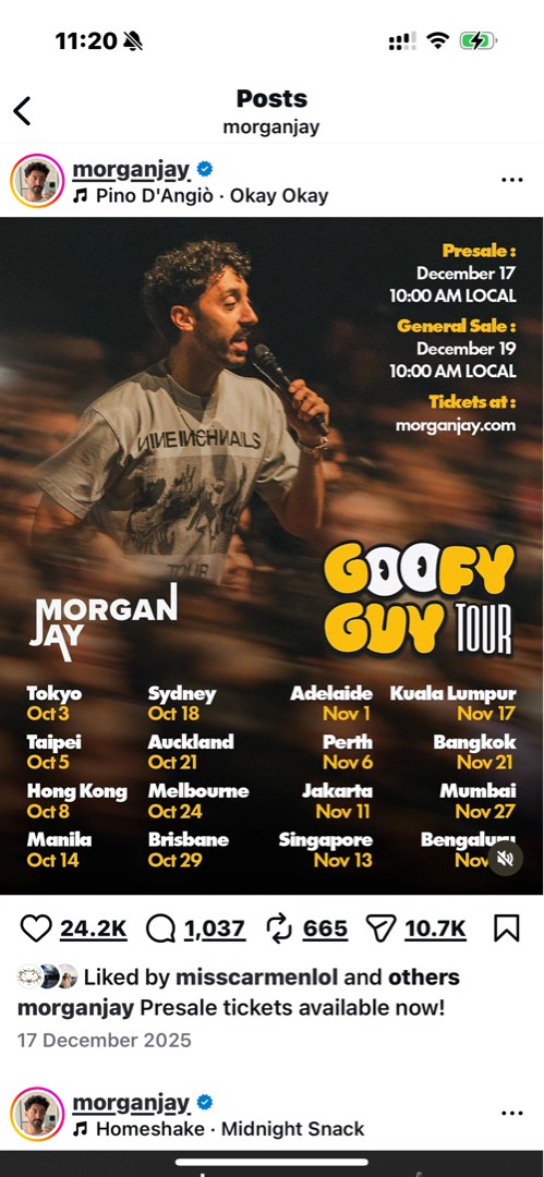 Morgan Jay - Goofy Guy Tour Tickets, 門票＆禮券, 活動門票 - Carousell