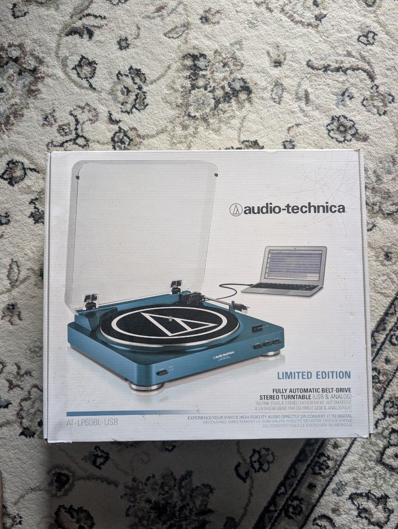 NEGOTIABLE Audio-Technica AT-LP60BL-USB Turntable (Limited Edition Blue ...
