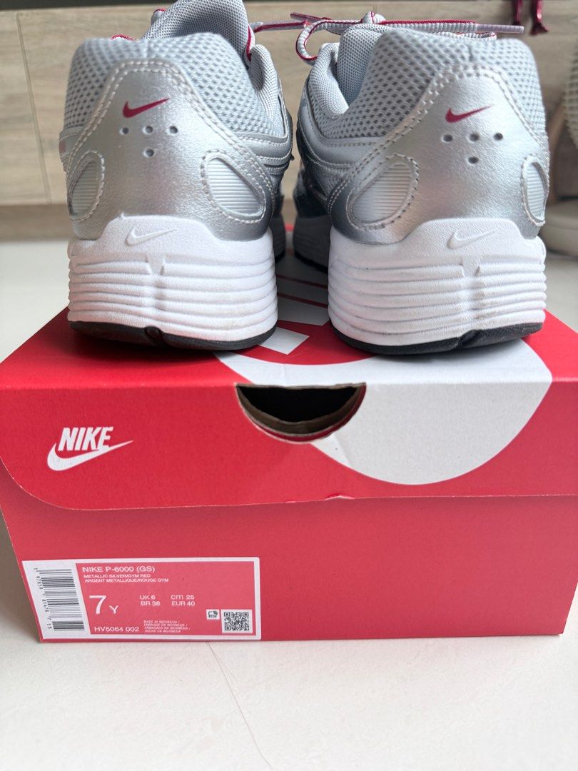 Nike P-6000 (GS) Metallic Silver Sneakers, Women's Fashion, Footwear ...