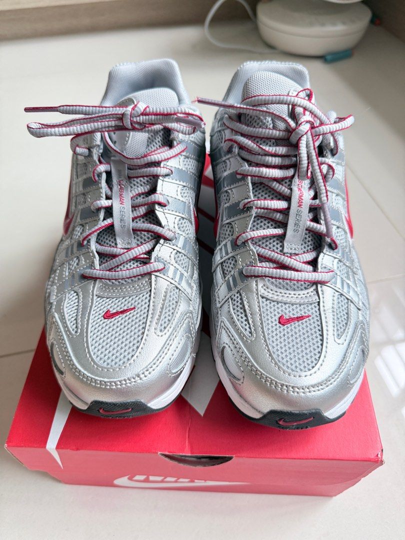 Nike P-6000 (GS) Metallic Silver Sneakers, Women's Fashion, Footwear ...