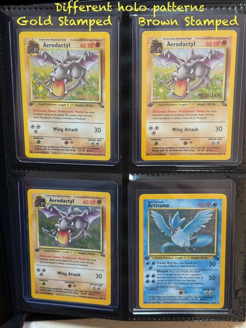 NM 1st Edition Fossil Master Set with Custom Toploader Binder and both ...