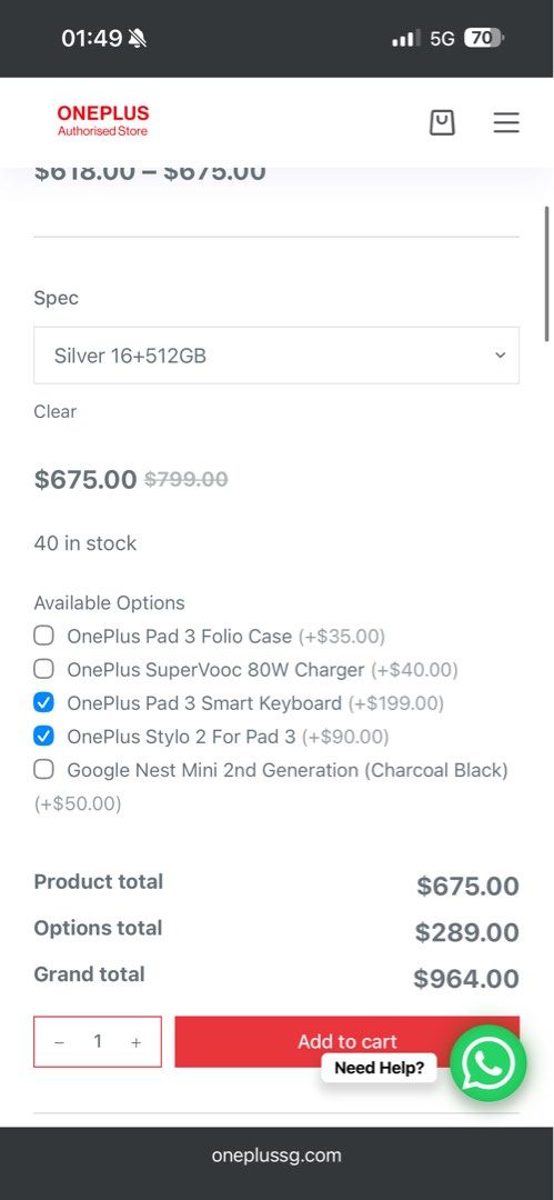 OnePlus Pad 3 (WiFi) 512GB Storm Blue, Mobile Phones & Gadgets, Tablets ...