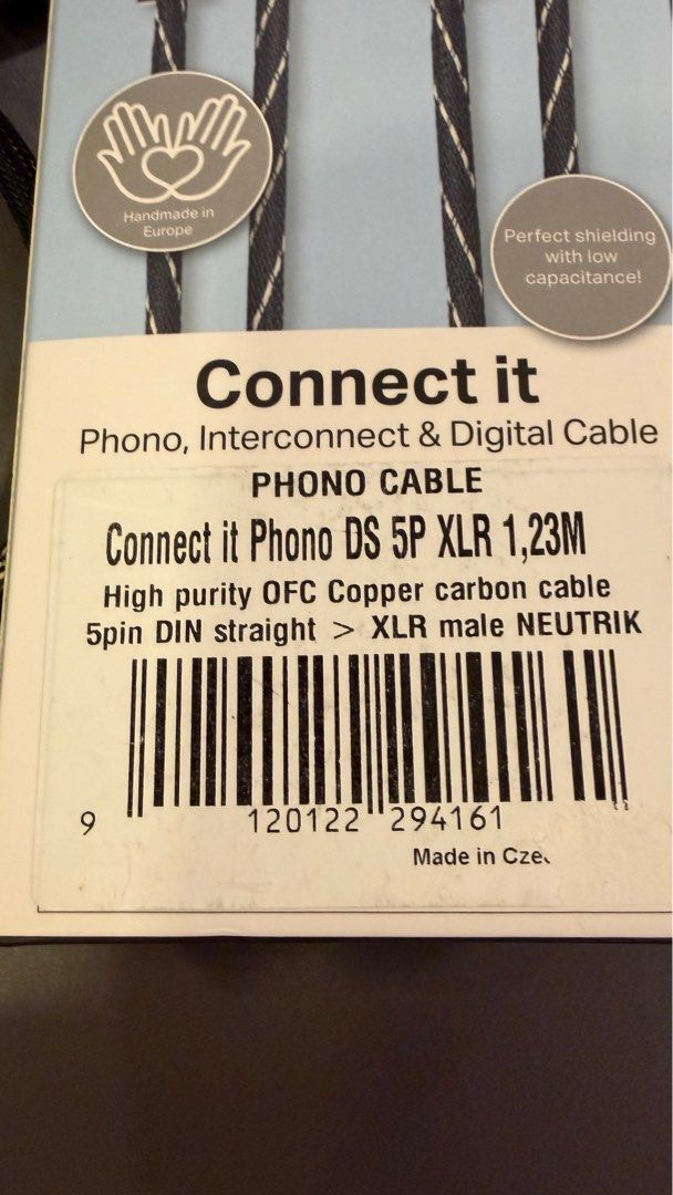 Pro-Ject Phono Cable DS 5 pin to 2 x male XLR 1.23M Connect IT x2 x8 ...