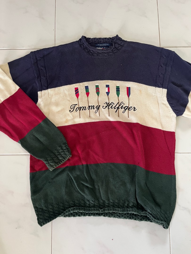 Rare Vintage Tommy Hilfiger Knit Sweater, Men's Fashion, Coats, Jackets ...
