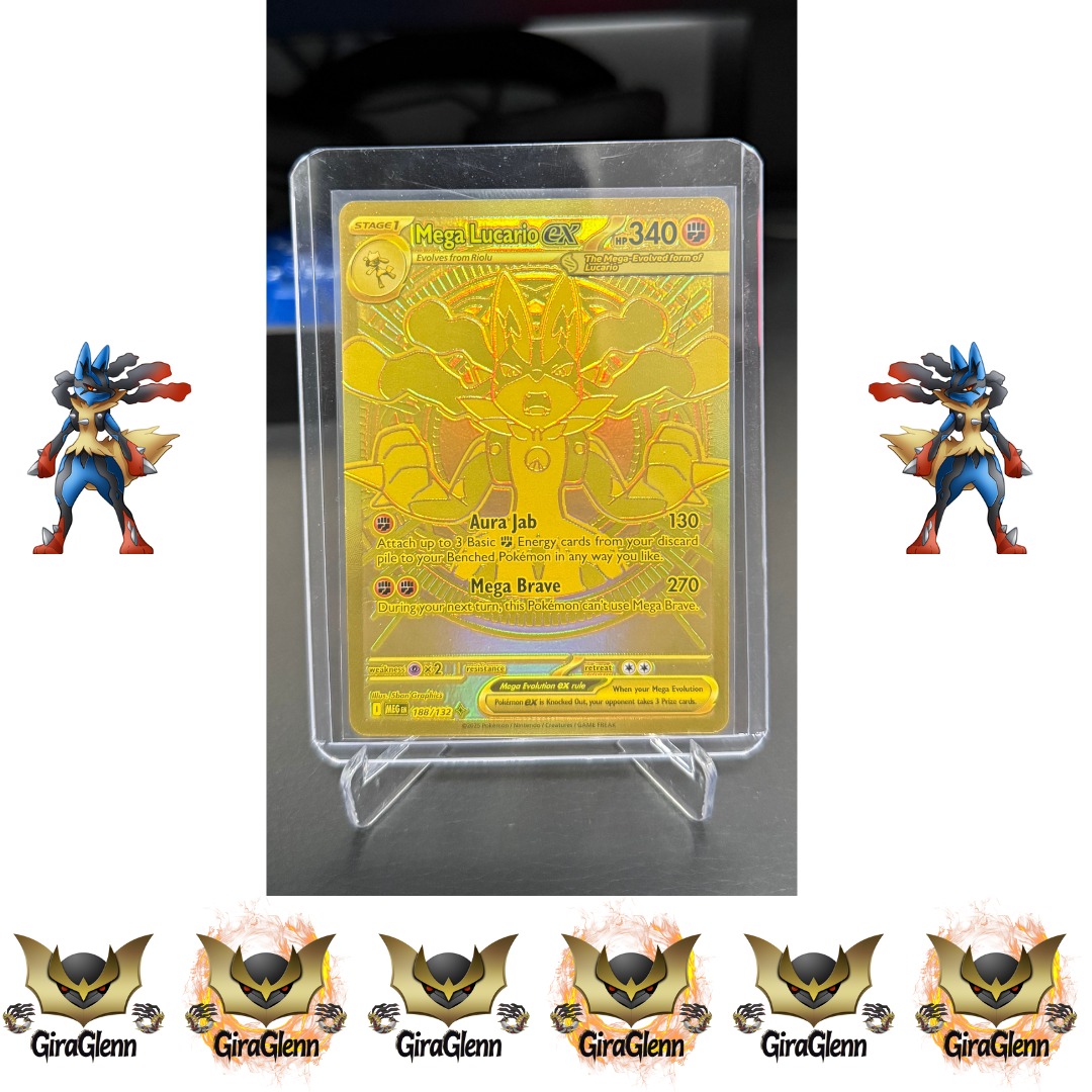 [RAW] Mega Lucario ex MUR Mega Evolution #188 Pokemon, Hobbies & Toys ...