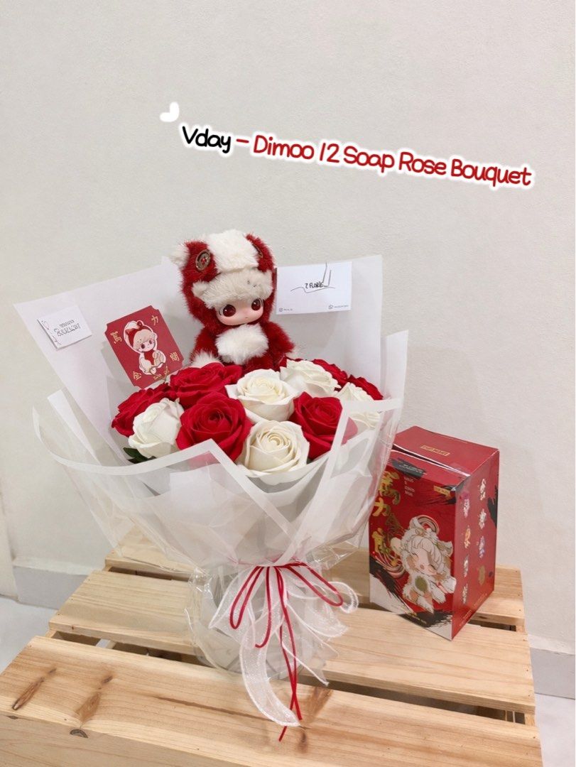 ️ VDAY - Dimoo Premium 12 Soap Roses Flower Bouquet / Valentines / 520 ...