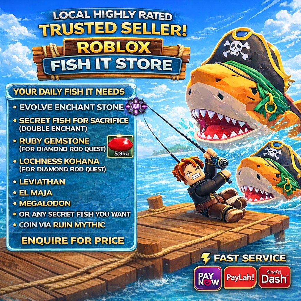 Roblox Fish it | Game Pass| Server Boost X8 | Exclusive Skins | Enchant Stones | CHEAPEST 100% ...