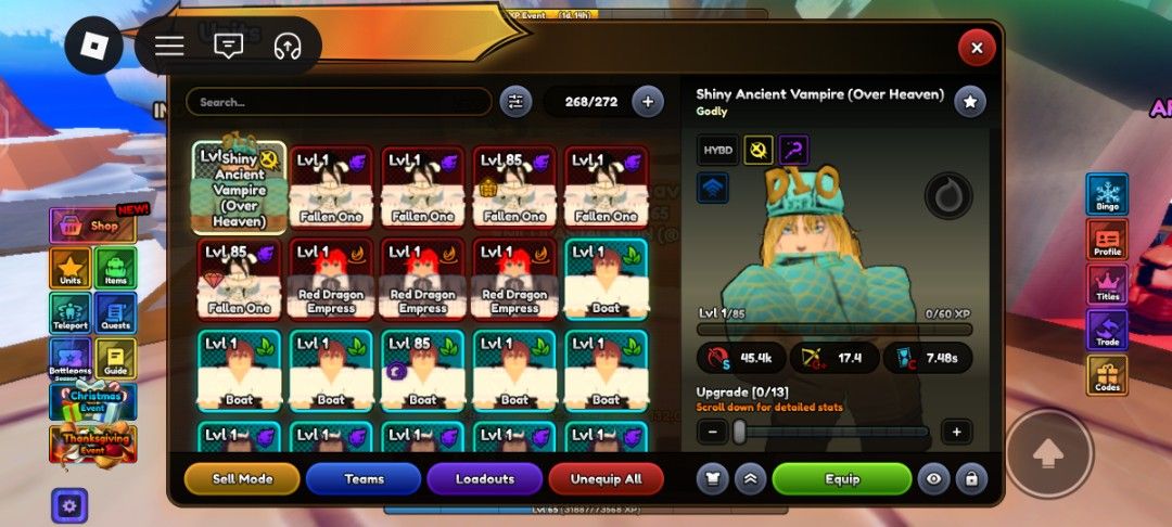 Roblox Anime last stand units - Shiny Ancient Vampire and shadow unevo ...