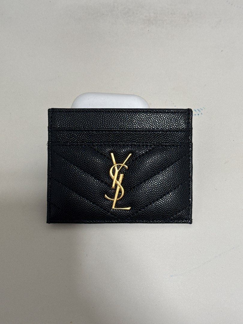Saint Laurent YSL Card Holder - Black, Luxury, Bags & Wallets on Carousell