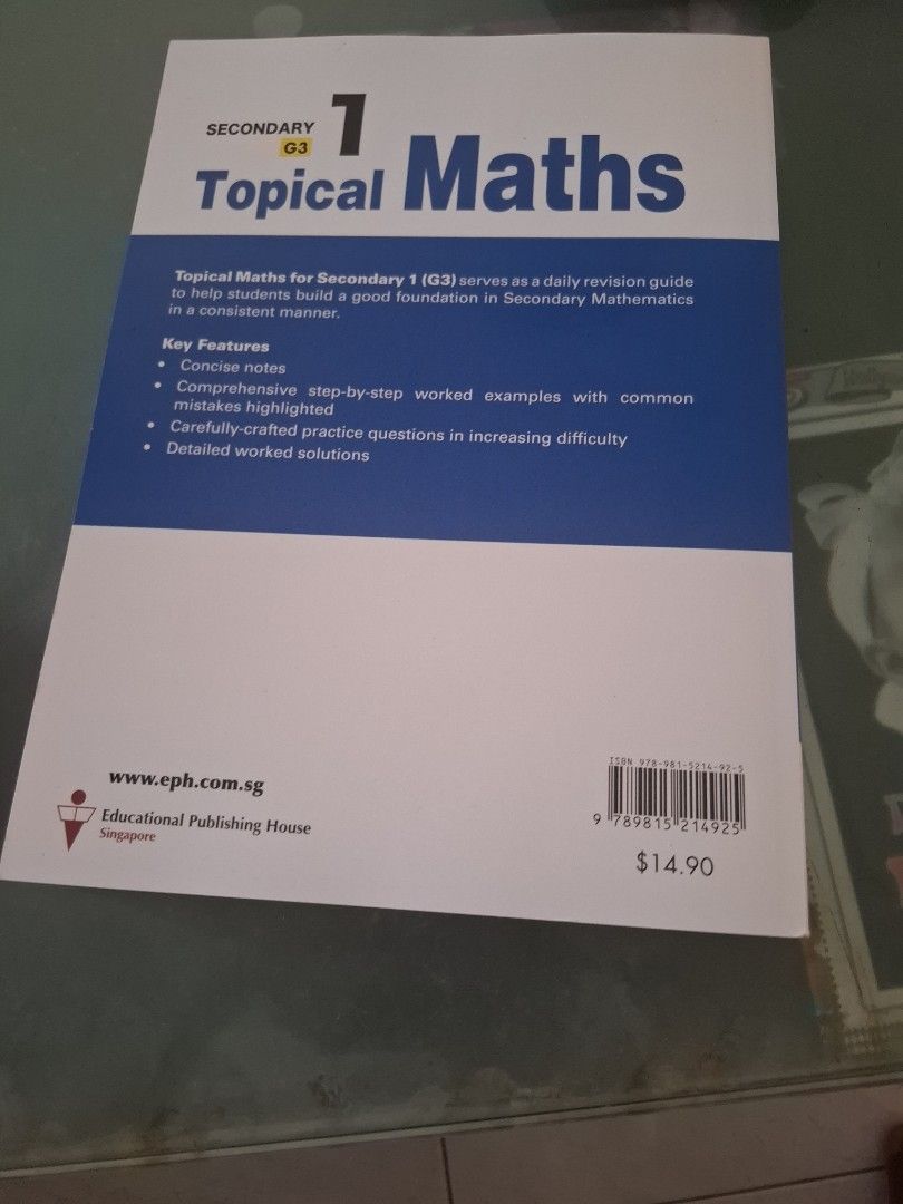Secondary 1 Topical Maths Textbook, Hobbies & Toys, Books & Magazines ...