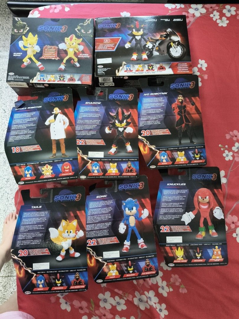 Sonic the Hedgehog 3 Movie Action Figures Sonic, Hobbies & Toys, Toys ...