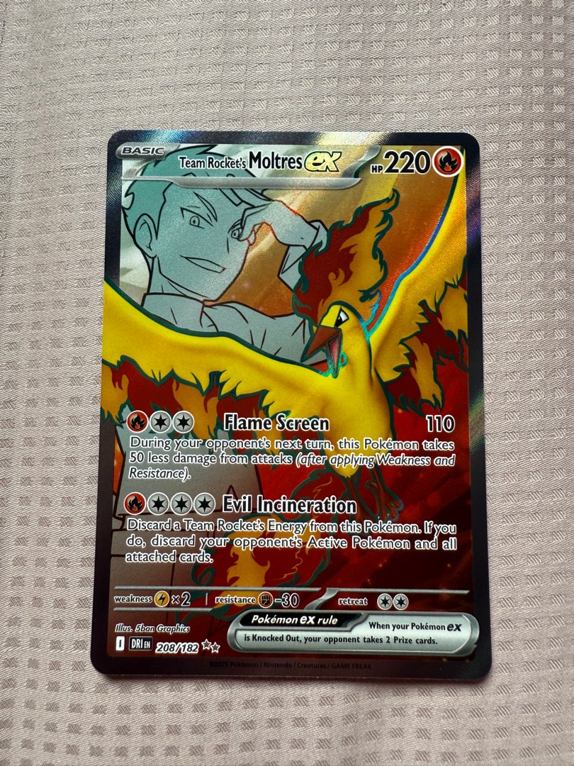 Team Rocket's Moltres ex Destined Rivals DRI 208/182 UR Ultra Rare Full ...