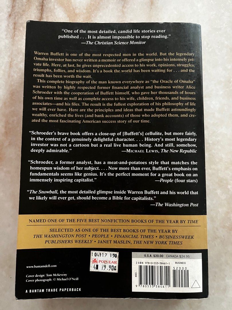 The Snowball: Warren Buffett Biography, Hobbies & Toys, Books ...