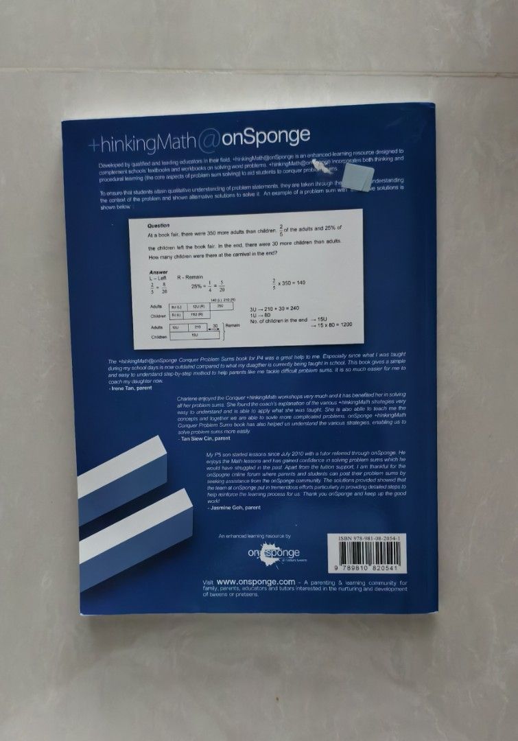 Thinking Math OnSponge Conquer Problem Sums Primary 6 (2025), Hobbies ...