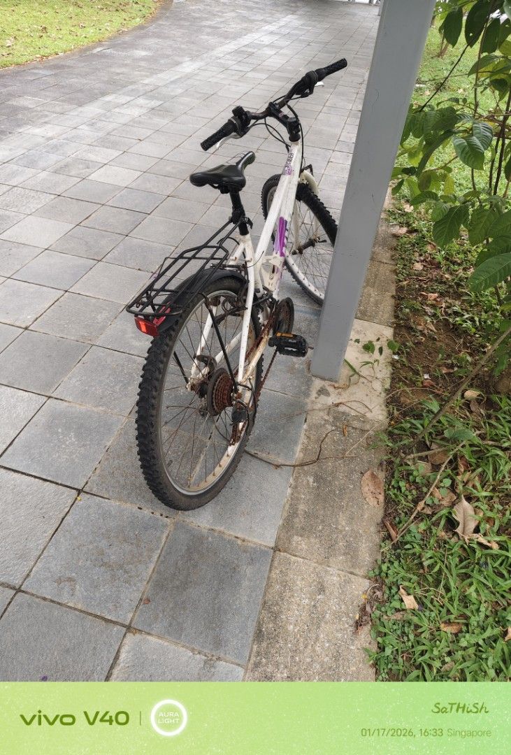 White Mountain Bike with Rear Rack, Sports Equipment, Bicycles & Parts ...