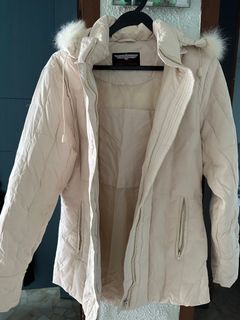 Long Winter Down Coat with Fur Hood, Women's Fashion, Coats, Jackets ...