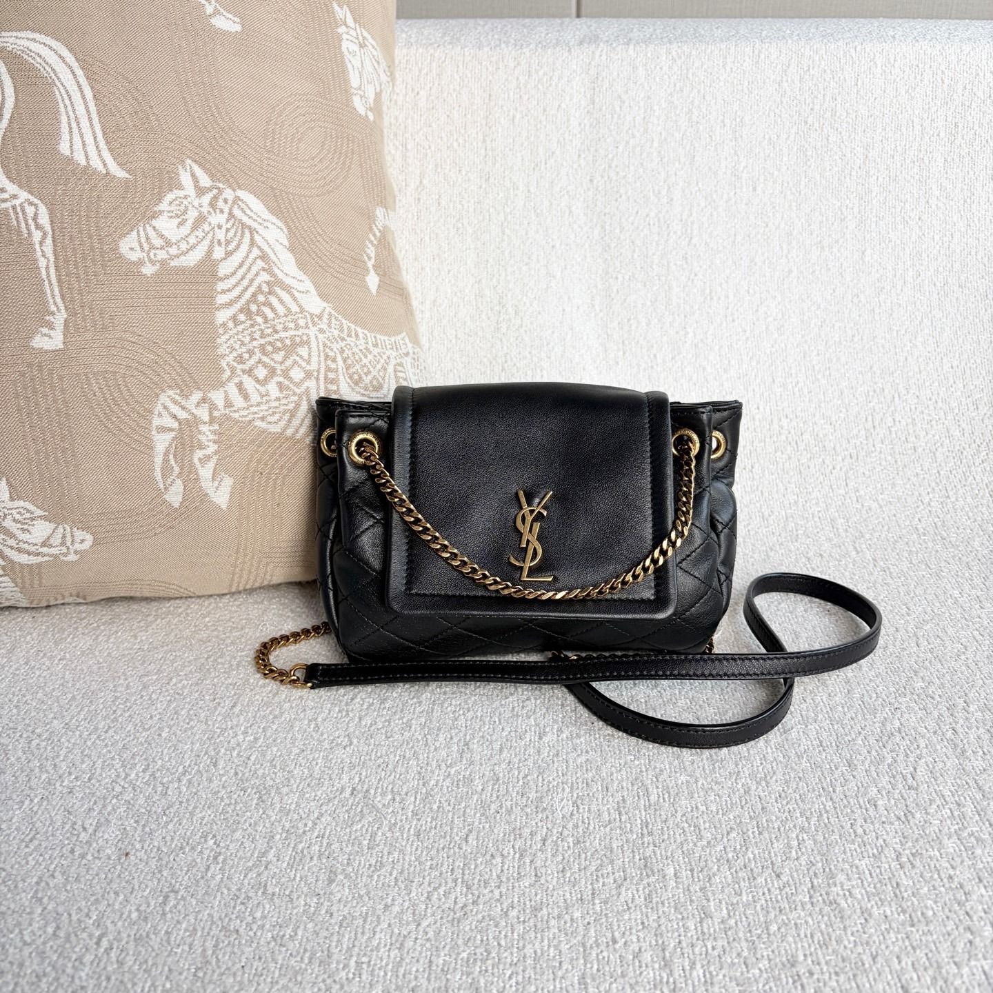 YSL Saint Laurent Mini Nolita in Black GHW, Luxury, Bags & Wallets on ...