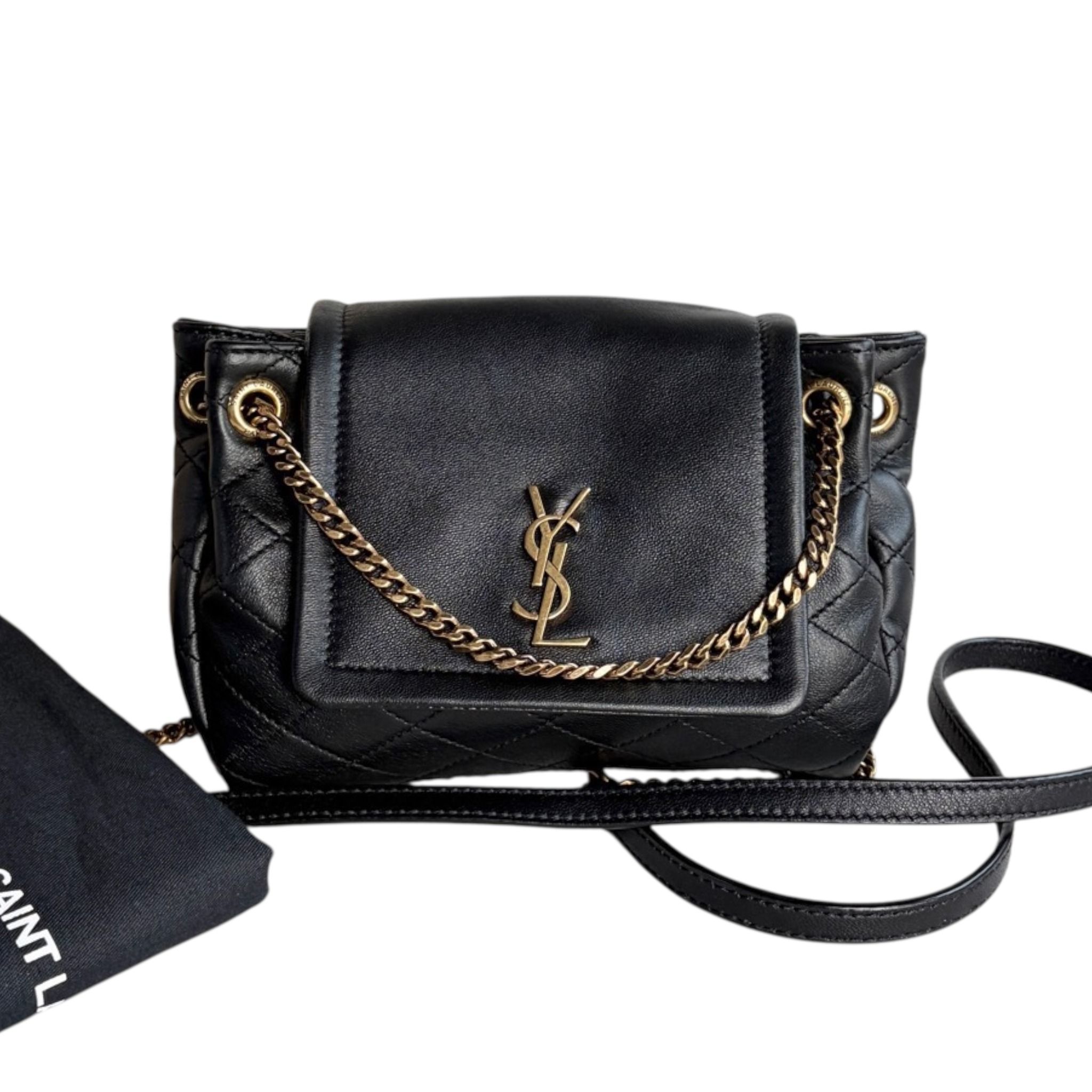 YSL Saint Laurent Mini Nolita in Black GHW, Luxury, Bags & Wallets on ...