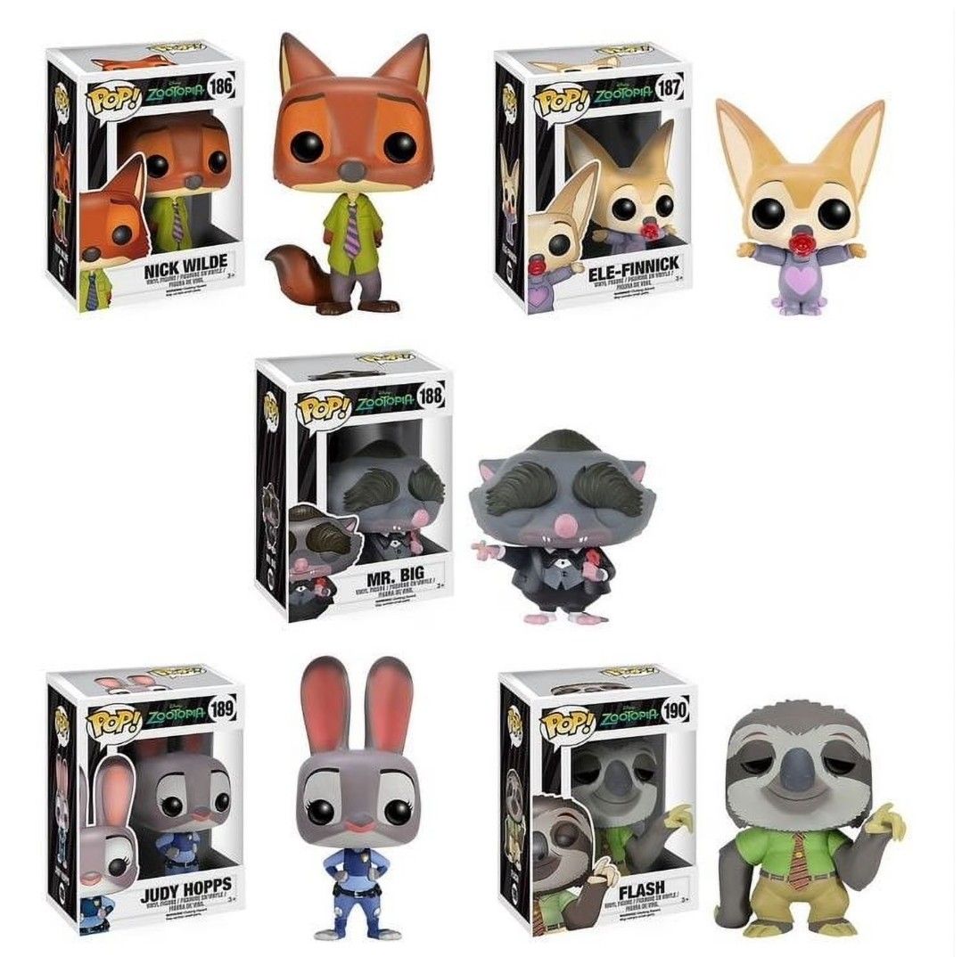 Zootopia Funko Pop (Nick Wilde #186, Judy Hopps #189, Ele-Finnick #187 ...