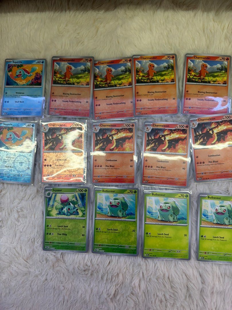 165 Pokemon Scarlet & Violet 151 Pokemon Cards - Squirtle, Charmander ...