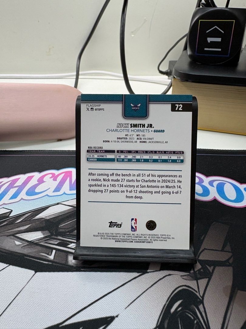 2025-26 Topps NBA Flagship Nick Smith Jr 181/250, Hobbies & Toys, Toys ...