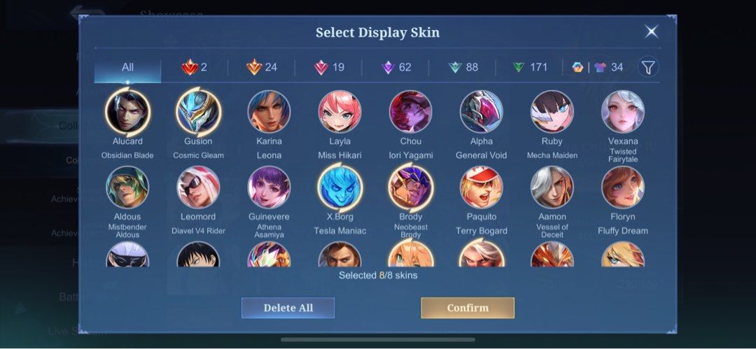 [400 skins] MLBB account - Mega Collector IV, Video Gaming, Video Games ...