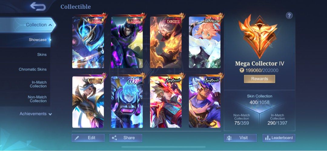 [400 skins] MLBB account - Mega Collector IV, Video Gaming, Video Games ...