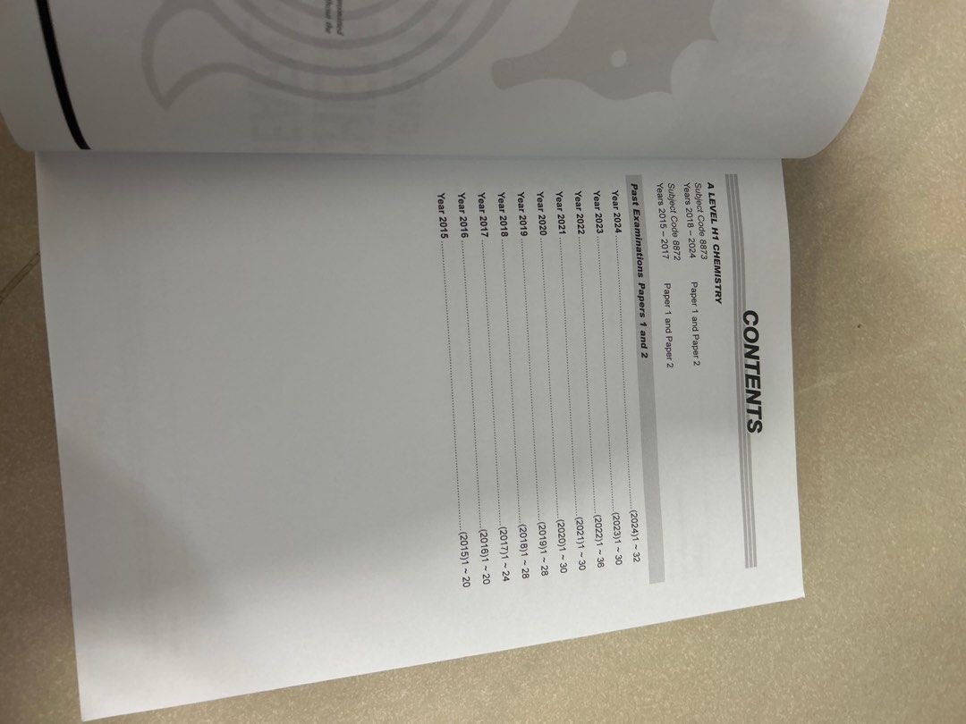 A Level H1 Chemistry Yearly Edition 2015-2024, Hobbies & Toys, Books ...