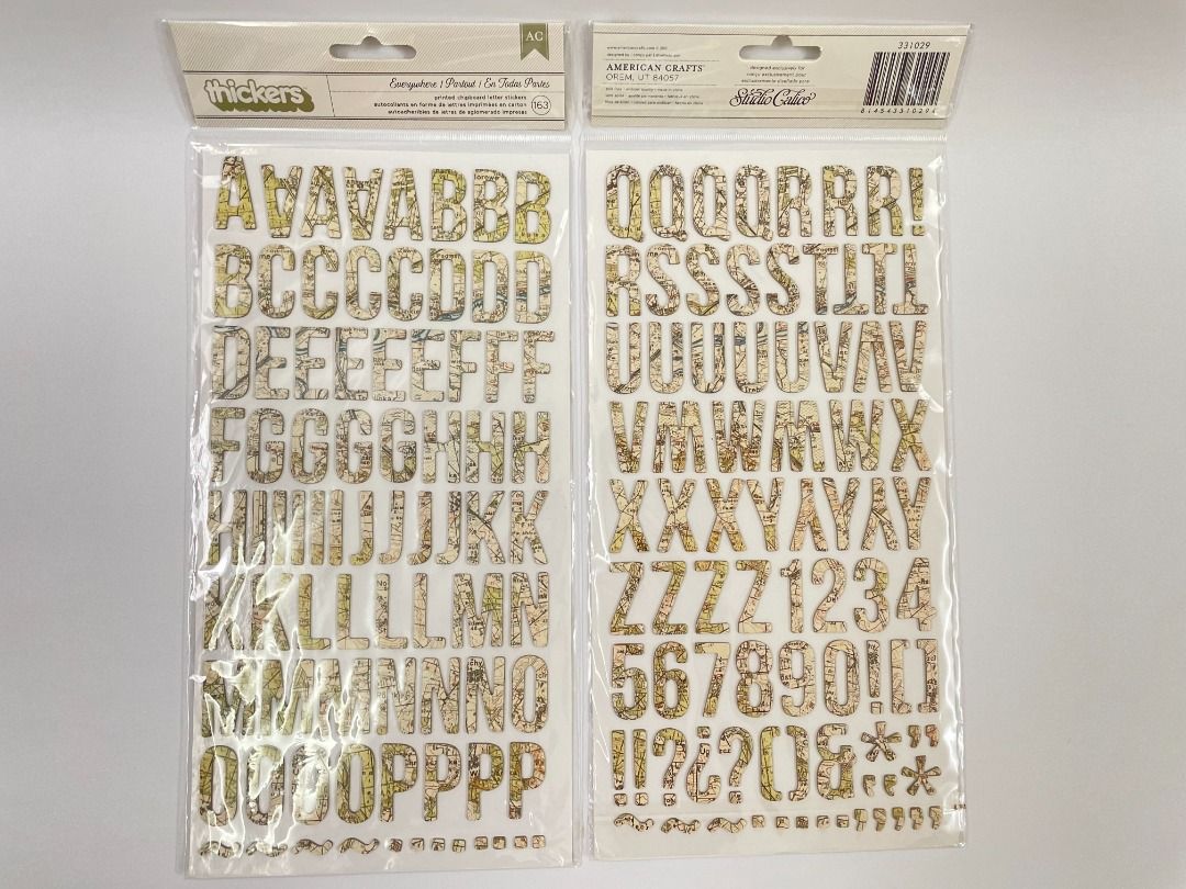 American Crafts Thickers Letter Stickers, Hobbies & Toys, Stationery ...
