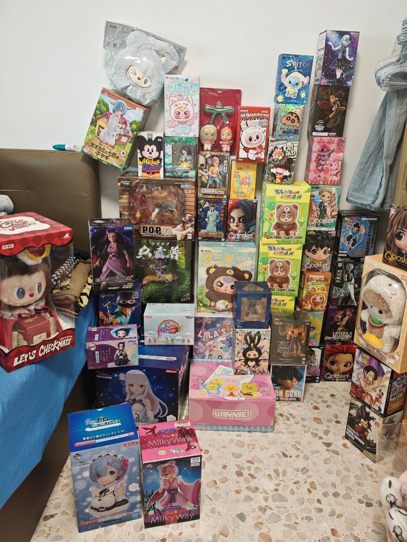 Anime one piece re:zero Winnie the Pooh Blindbox Labubu Crybaby Ace ...