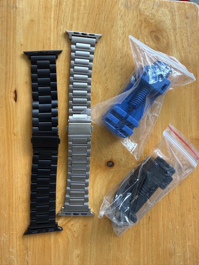 Apple Watch SE2 Metal Bands - Black & titanium colour, Mobile Phones ...