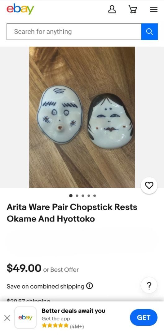 Arita Ware Pair Chopstick Rests Okame And Hyottoko & Tea cup, Furniture ...