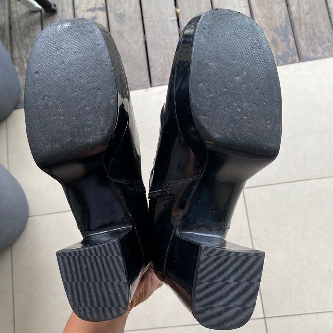 Black Platform Knee High Boots, Women's Fashion, Footwear, Boots on ...