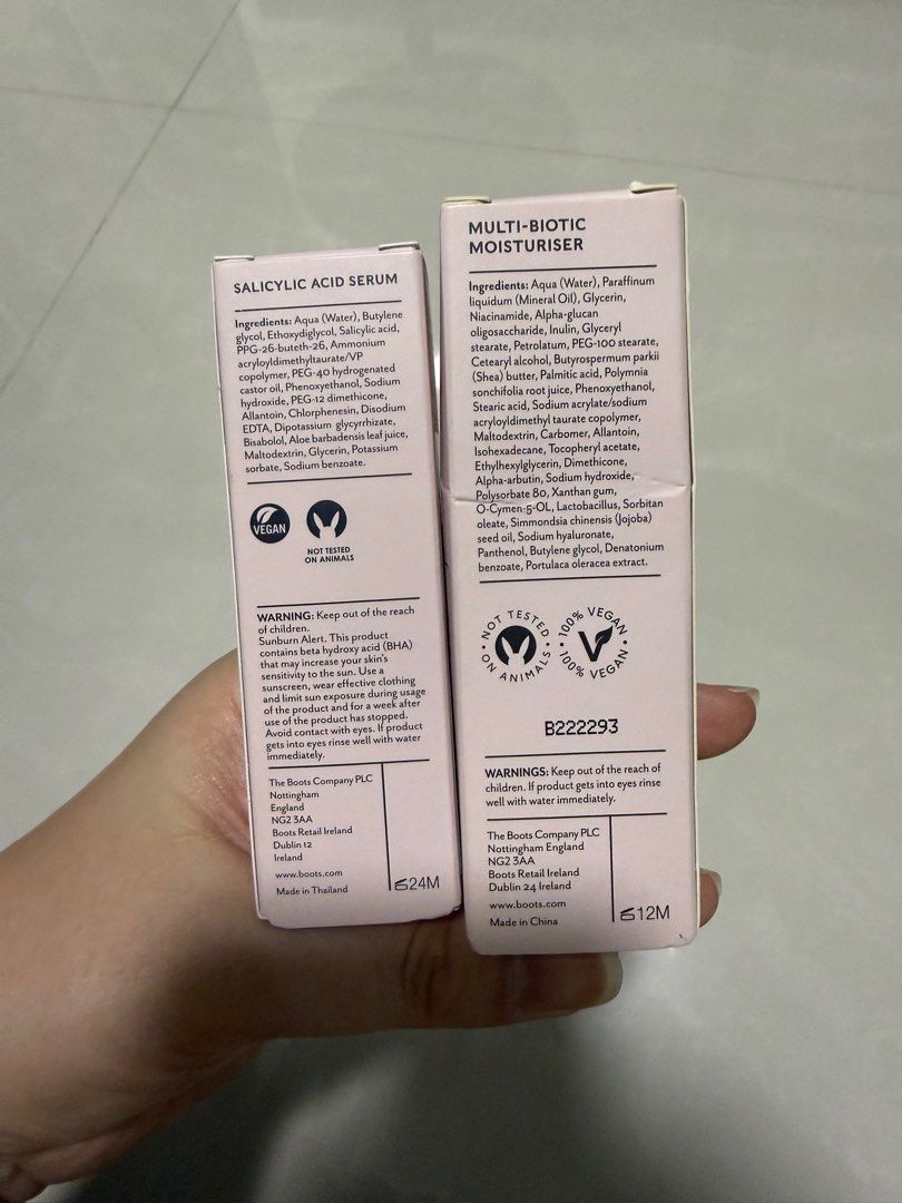 BN Boots Salicylic Acid Serum & Multi-Biotic Moisturiser, Beauty ...