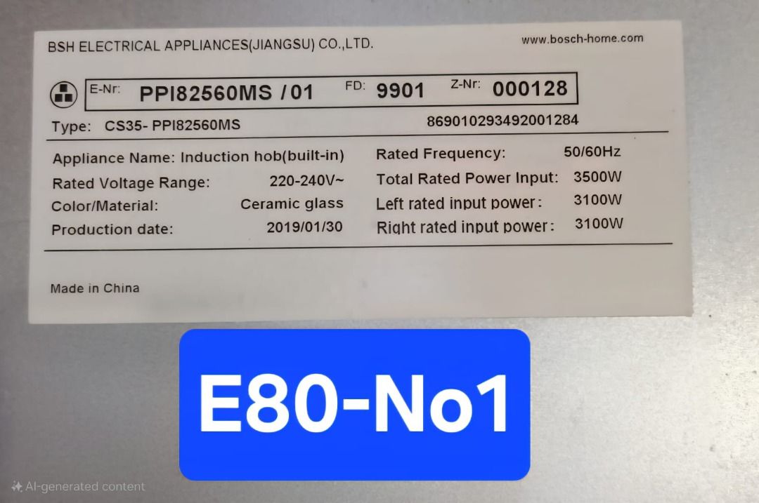 Bosch (PPi82560MS/01) Glass top Induction Hob (Reconditioned), TV ...